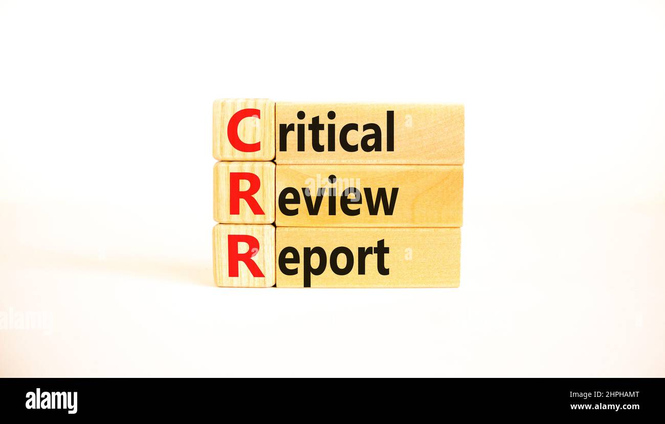 CRR critical review report symbol. Concept words CRR critical review ...