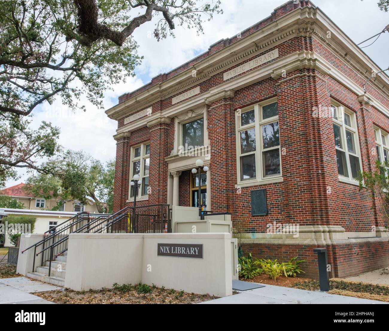 NEW ORLEANS, LA, USA - FEBRUARY 16, 2022: Entrance to Nix Memorial ...