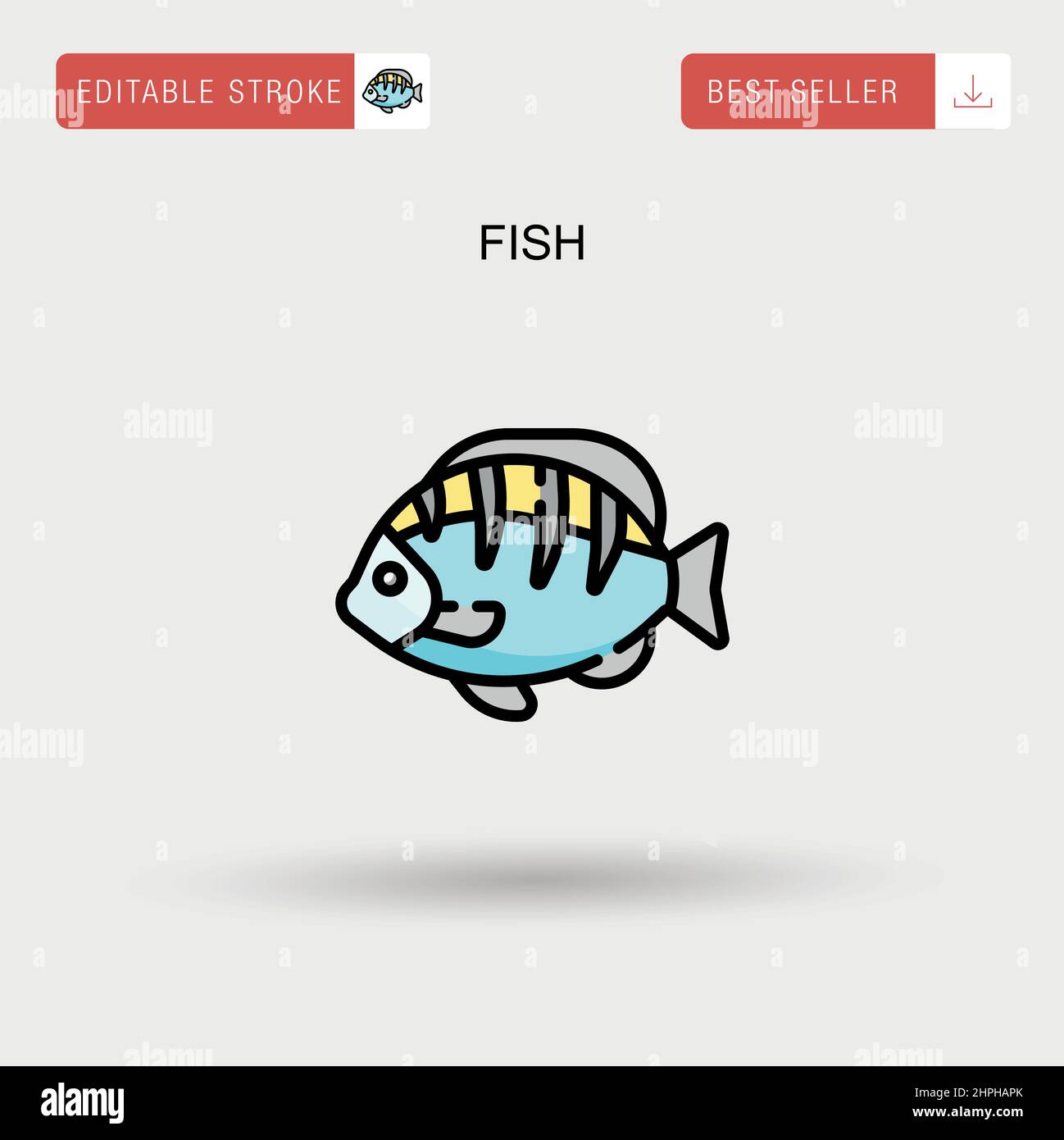 Fish Simple vector icon Stock Vector Image & Art - Alamy