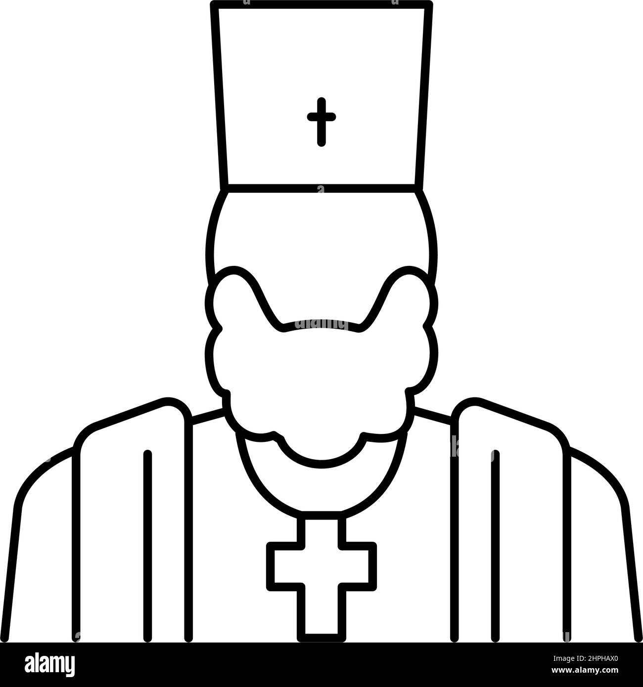 priest christianity line icon vector illustration Stock Vector Image ...