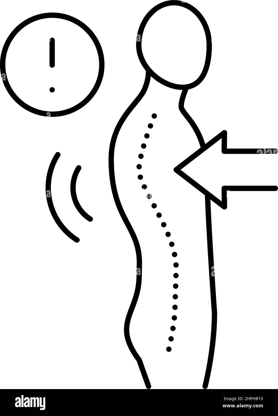 kyphosis disease line icon vector illustration Stock Vector Image & Art ...