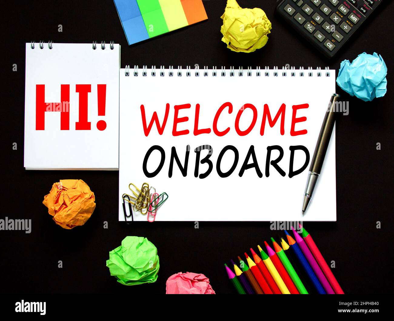 Welcome onboard and support symbol. Concept words Hi Welcome onboard on ...