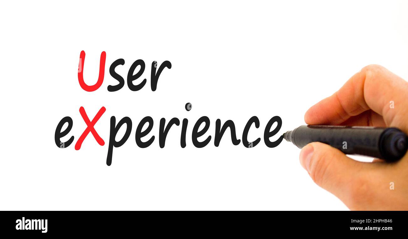 UX user experience symbol. Concept words UX user experience on white ...