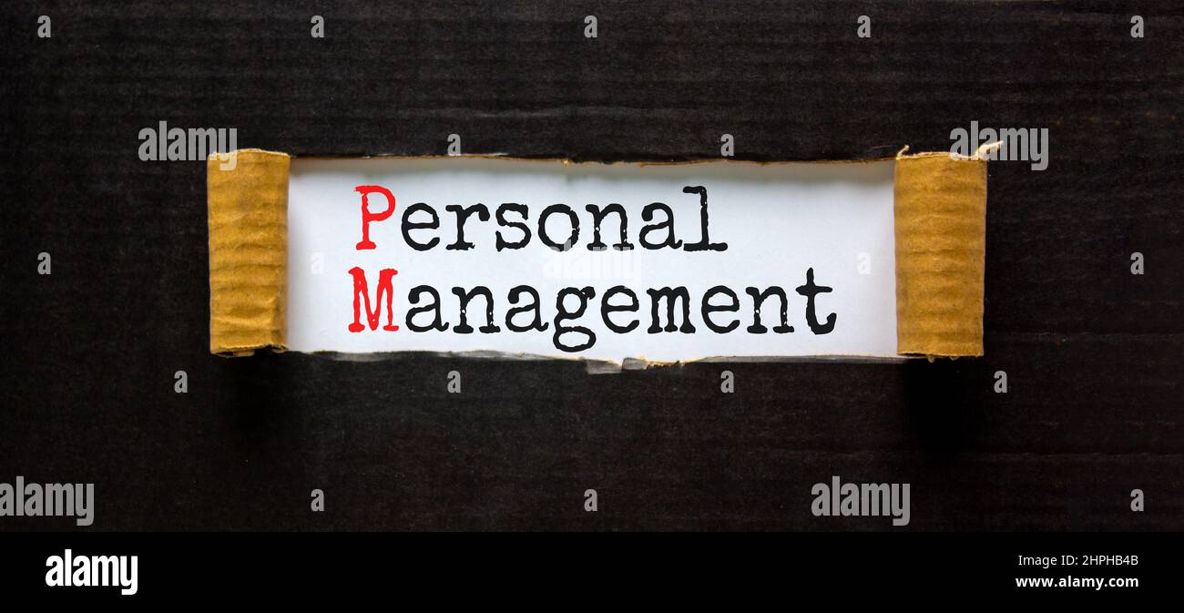 PM Personal management symbol. Concept words PM Personal management on ...