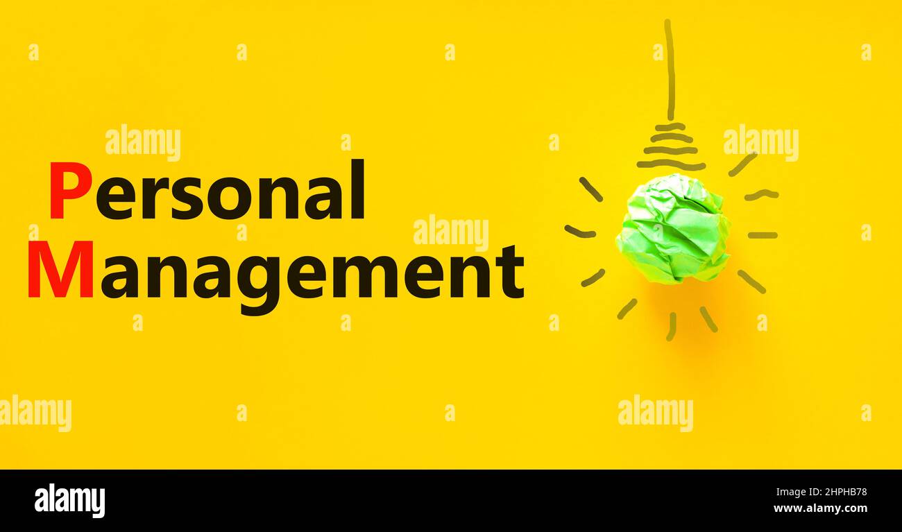 PM Personal management symbol. Concept words PM Personal management ...