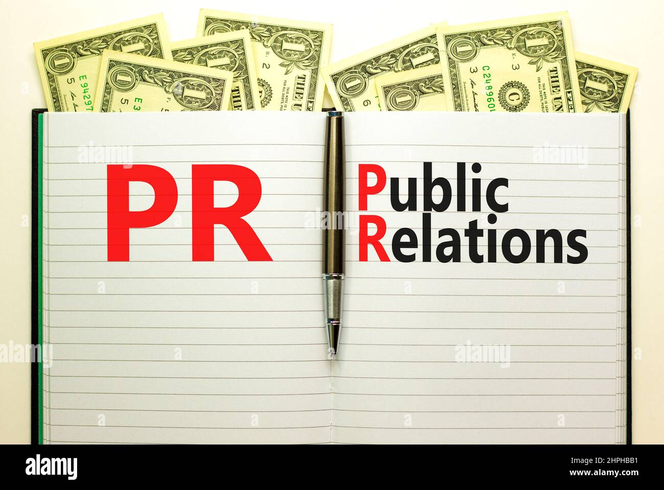 PR public relations symbol. Concept words PR public relations on white ...