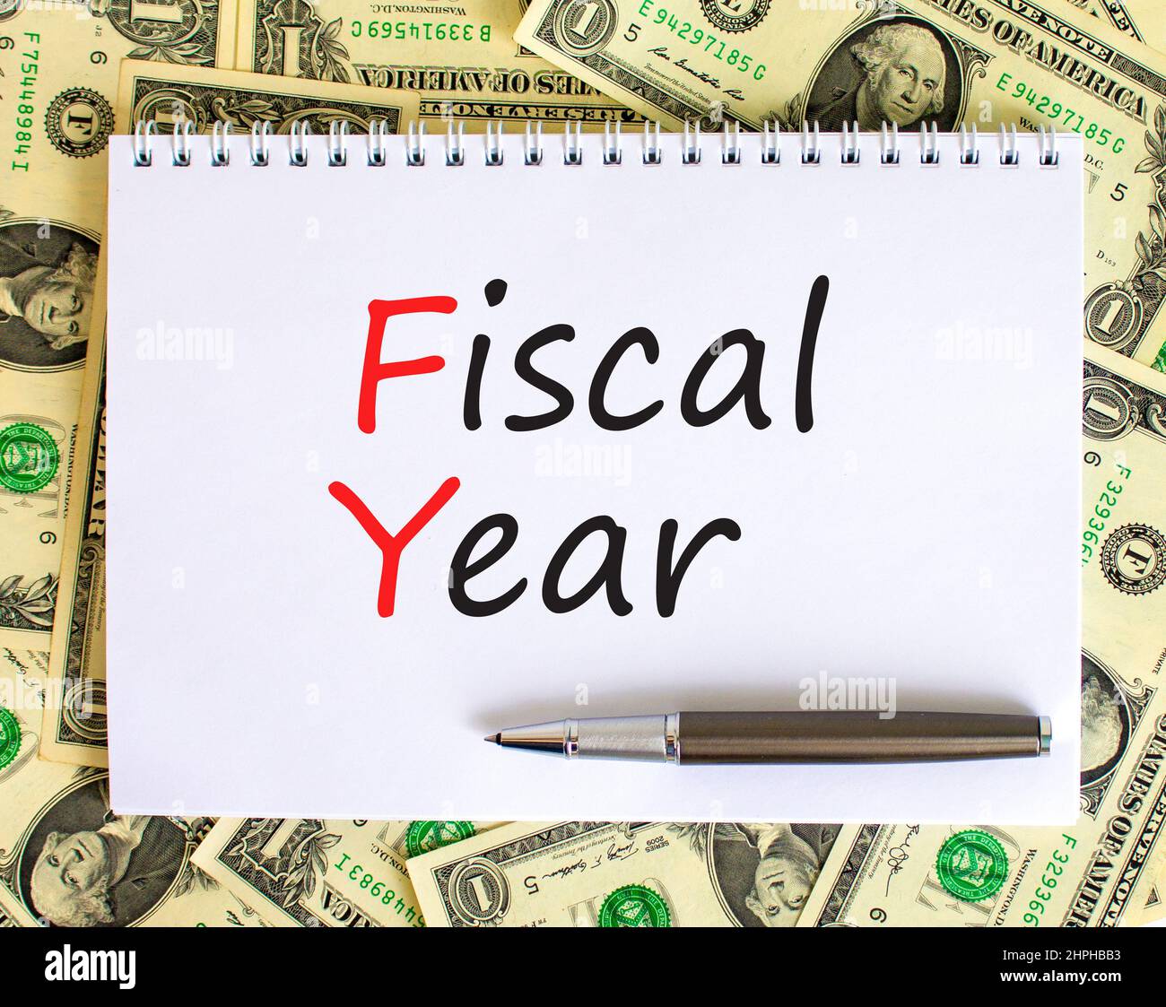 FY Fiscal year symbol. Concept words FY Fiscal year on white note ...