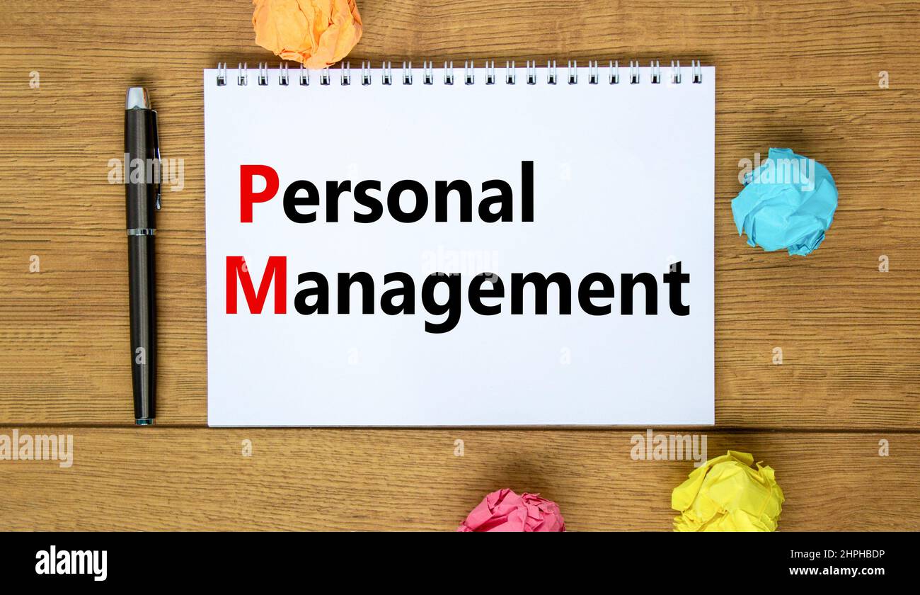 PM Personal management symbol. Concept words PM Personal management on ...