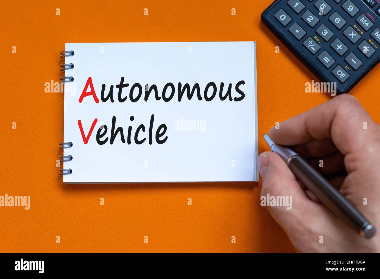 AV autonomous vehicle symbol. Concept words AV autonomous vehicle on ...