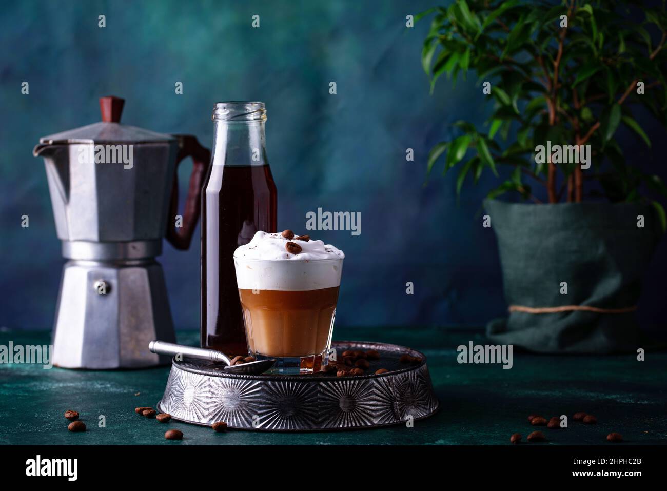 Cold brew coffee with cold foam Stock Photo - Alamy