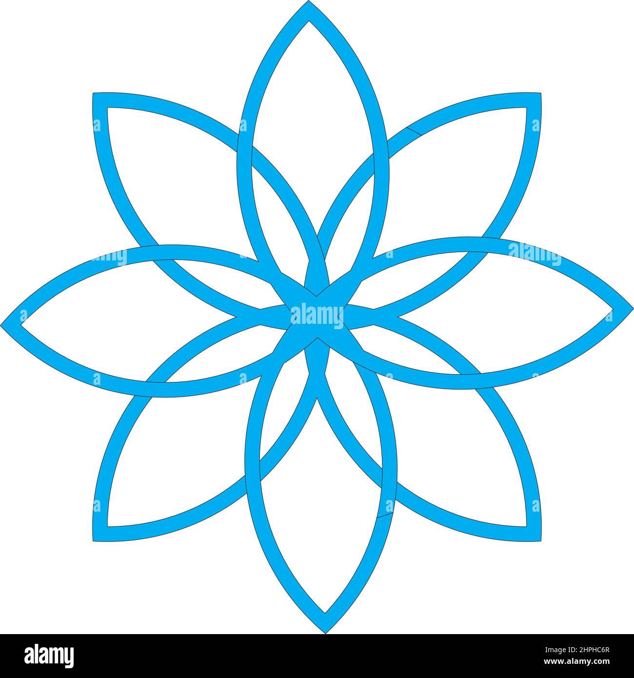 Vector image of a blue flower-styled object resulting from circle ...