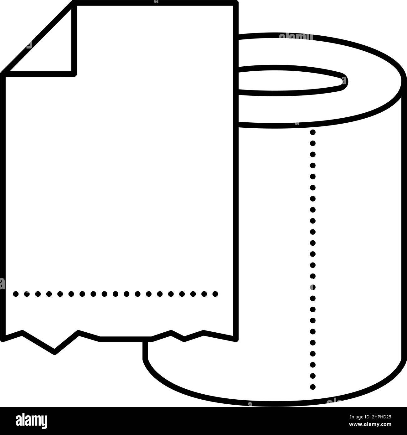 Toilet Paper Roll Line Icon Vector Illustration Stock Vector Image
