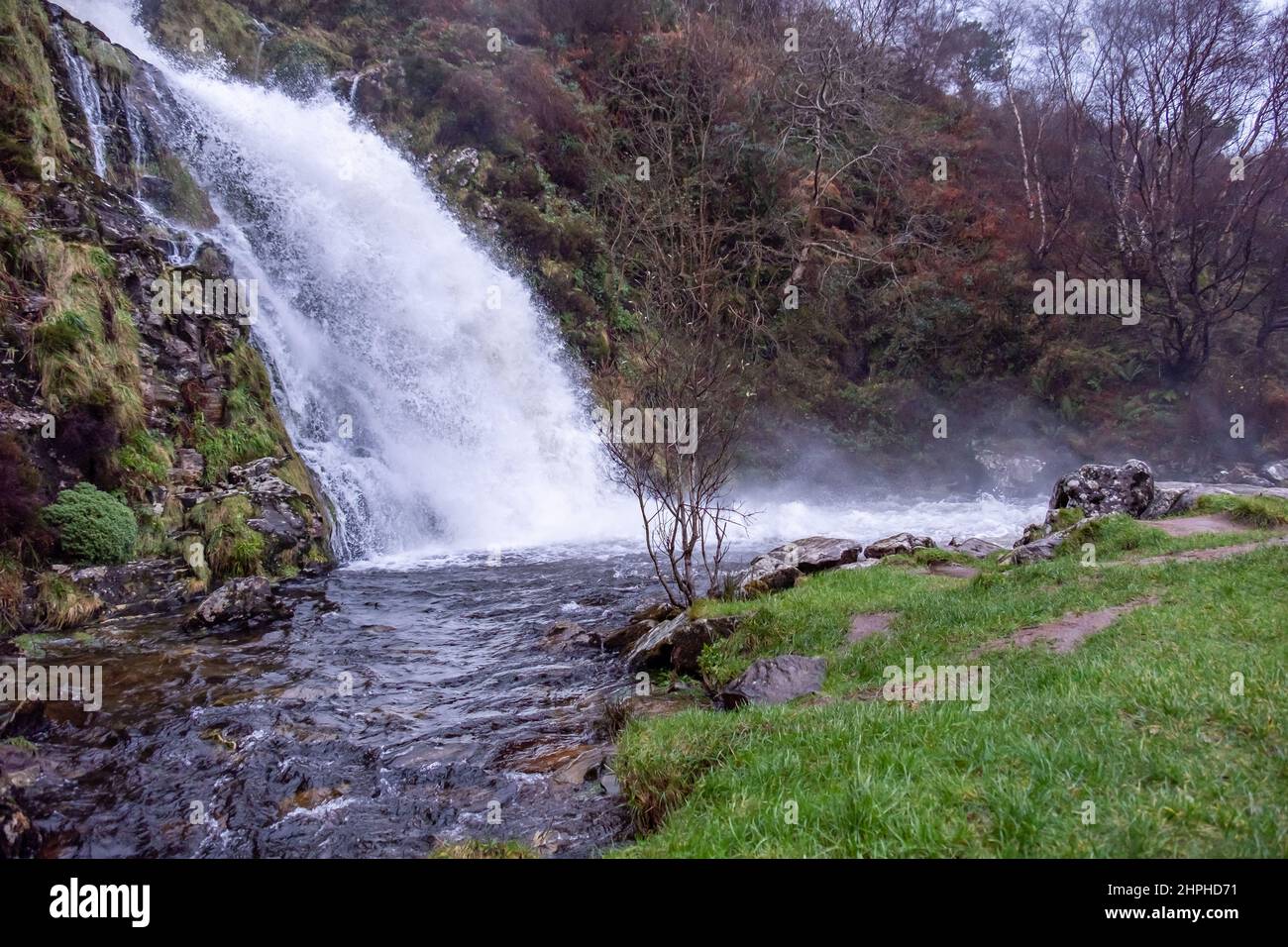 Assaranca Waterfall by Ardara in County Donegal - Ireland Stock Photo ...