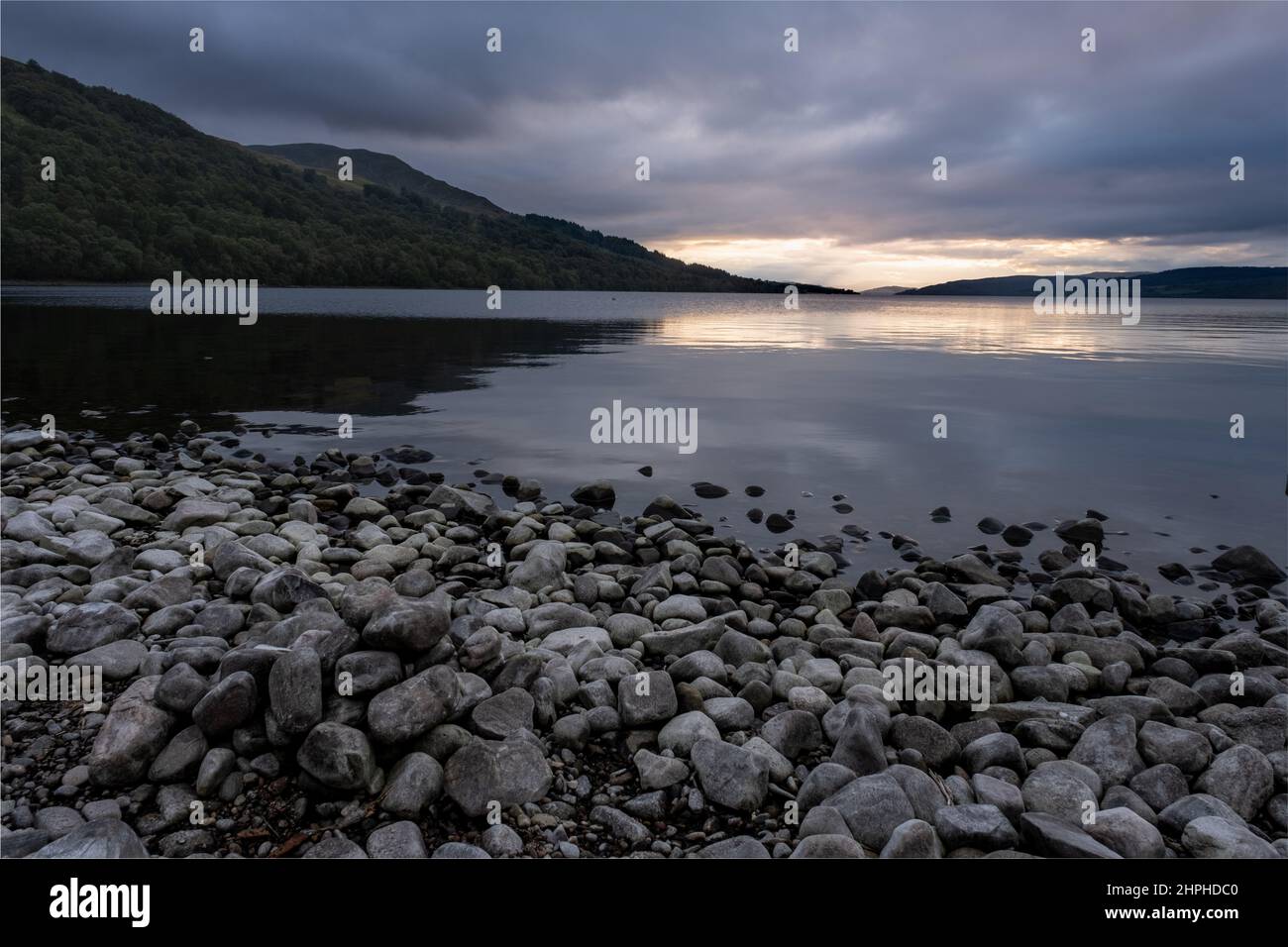 A view of Loch Rannoch from the Eastern shore of the Loch looking ...