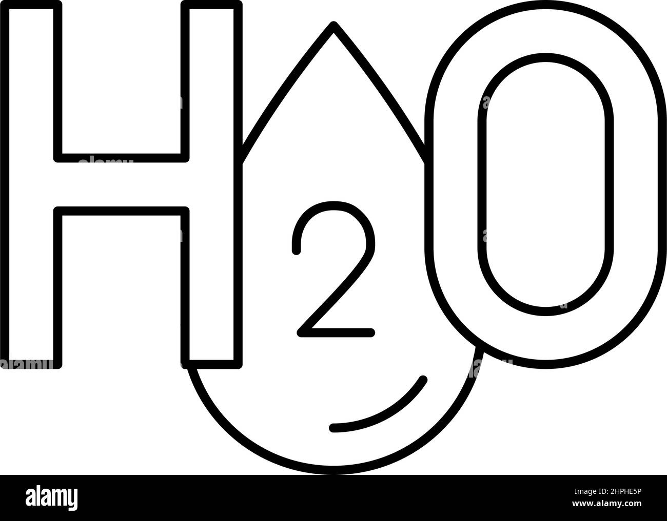 h2o water line icon vector illustration Stock Vector Image & Art - Alamy
