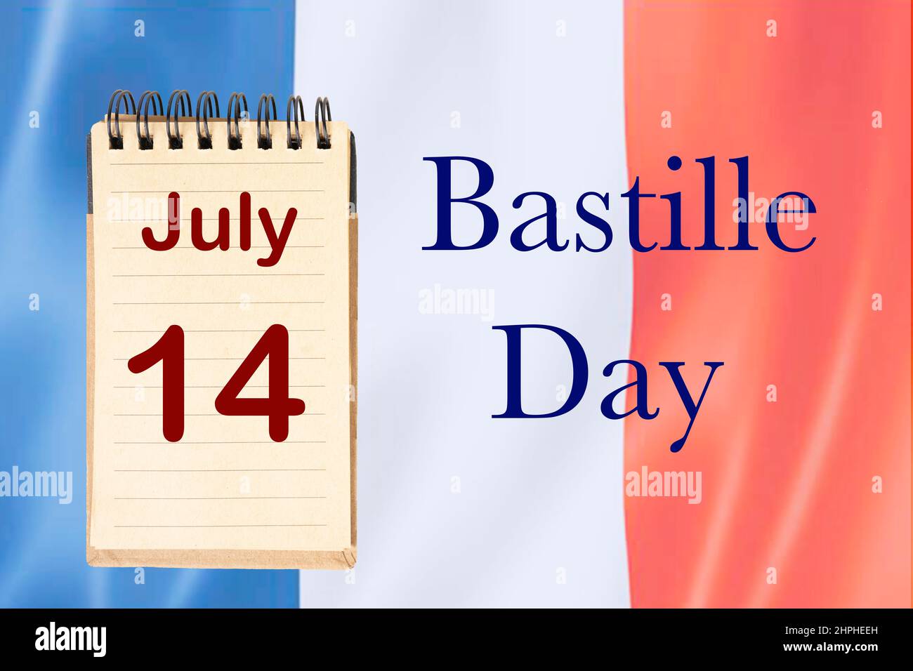 The celebration of French National Celebration with the french flag and ...