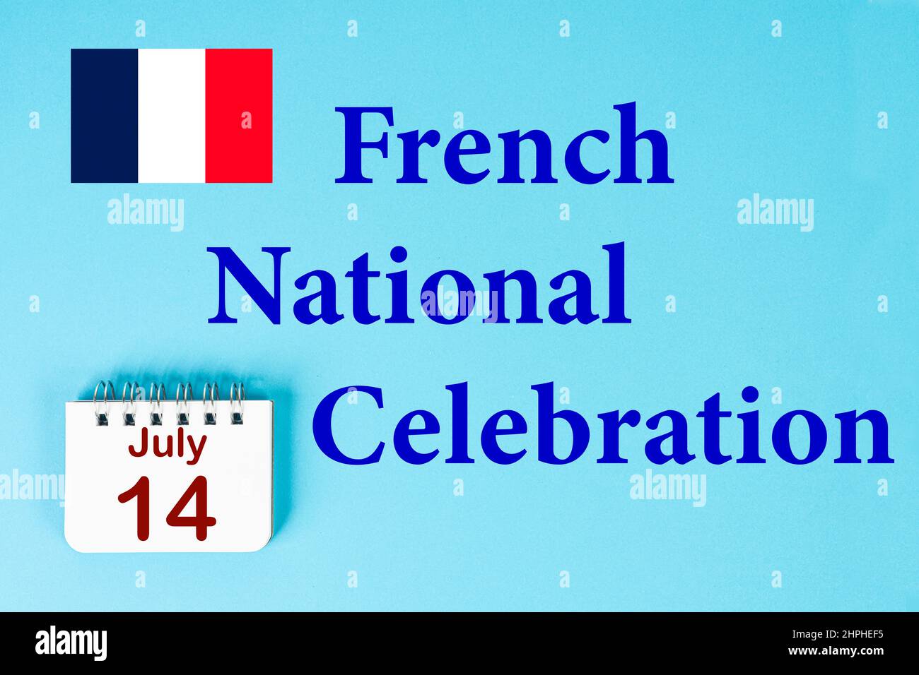 The celebration of French National Celebration with the french flag and ...
