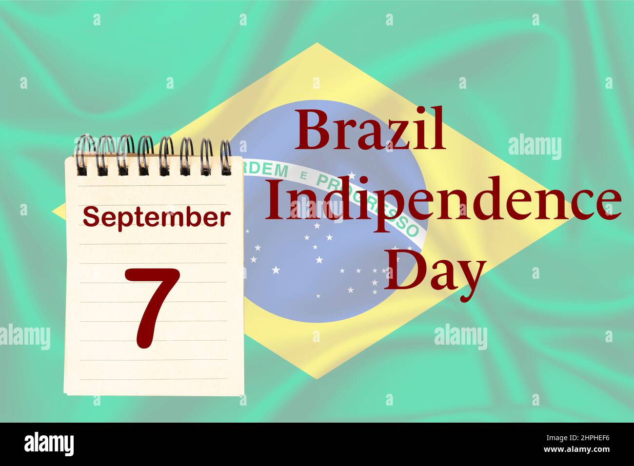 The celebration of Brazil Independence Day with the Brazil flag and the ...