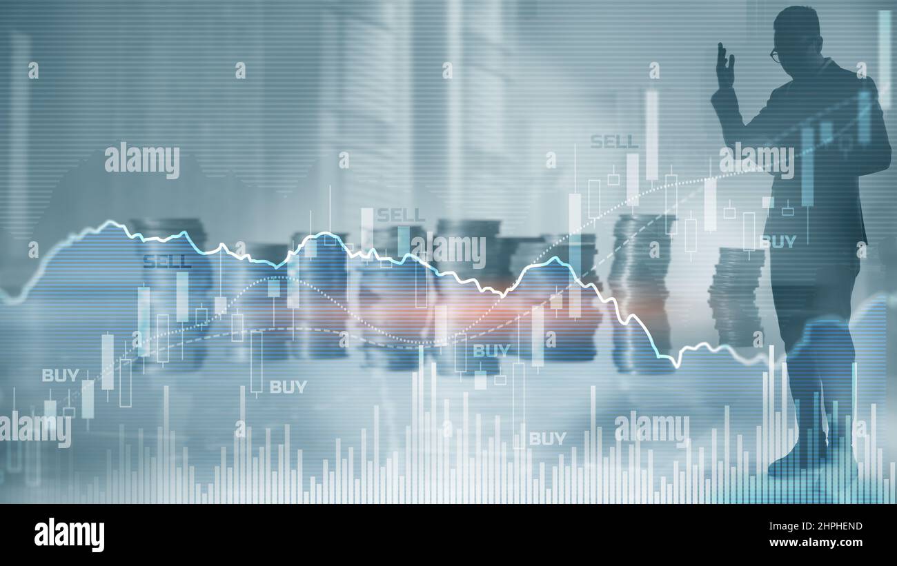 Abstract financial graph office building background, financial and ...