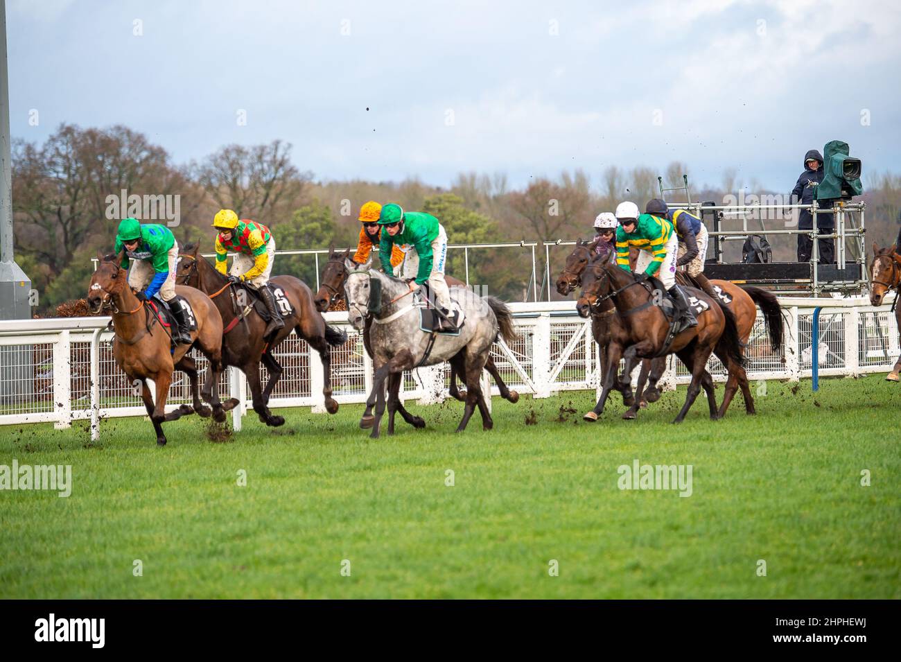 Ascot, Berkshire, UK. 19th February, 2022. Riders in the ...