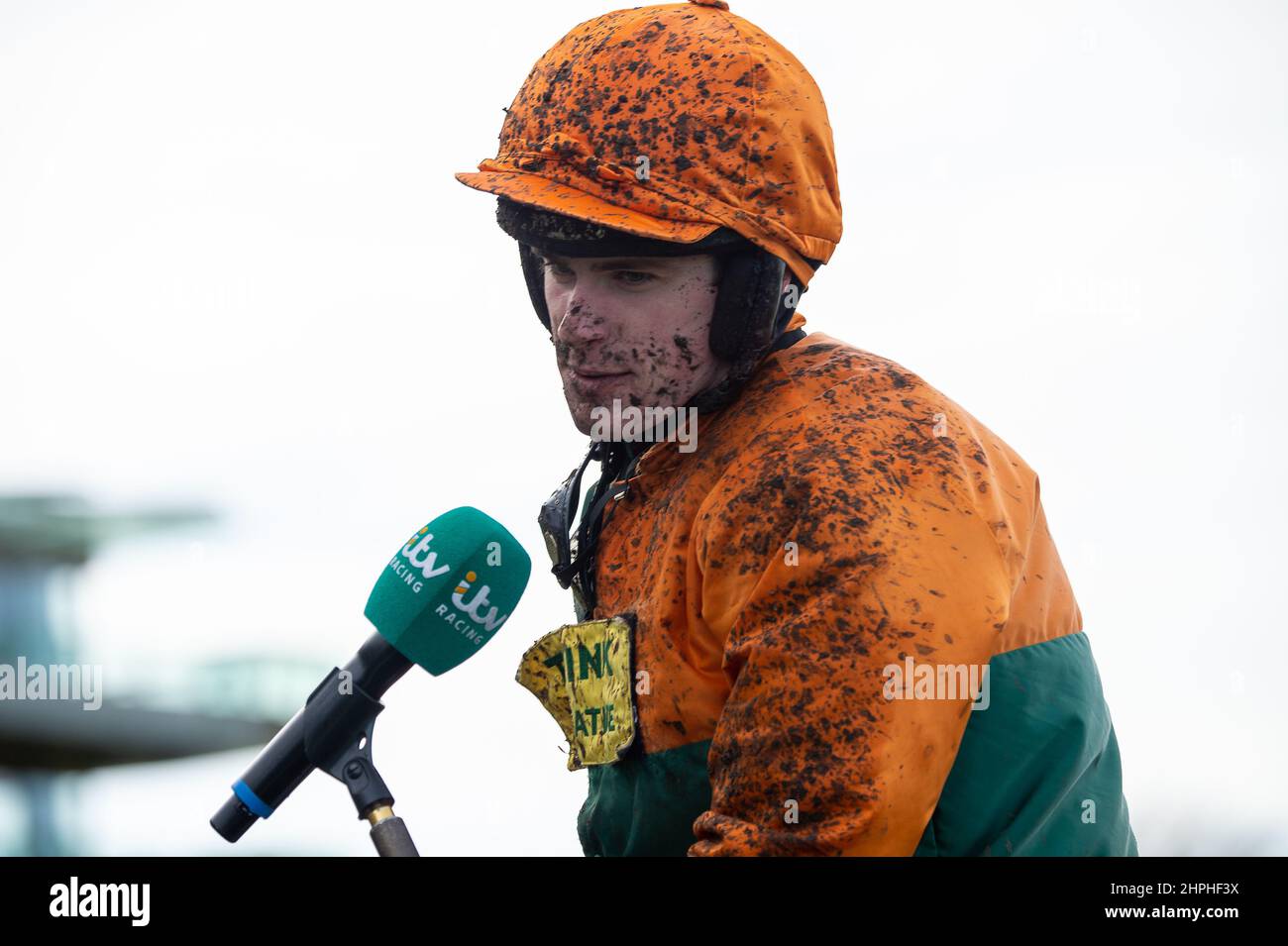 Ascot, Berkshire, UK. 19th February, 2022. Jockey Hugh Nugent winner of ...