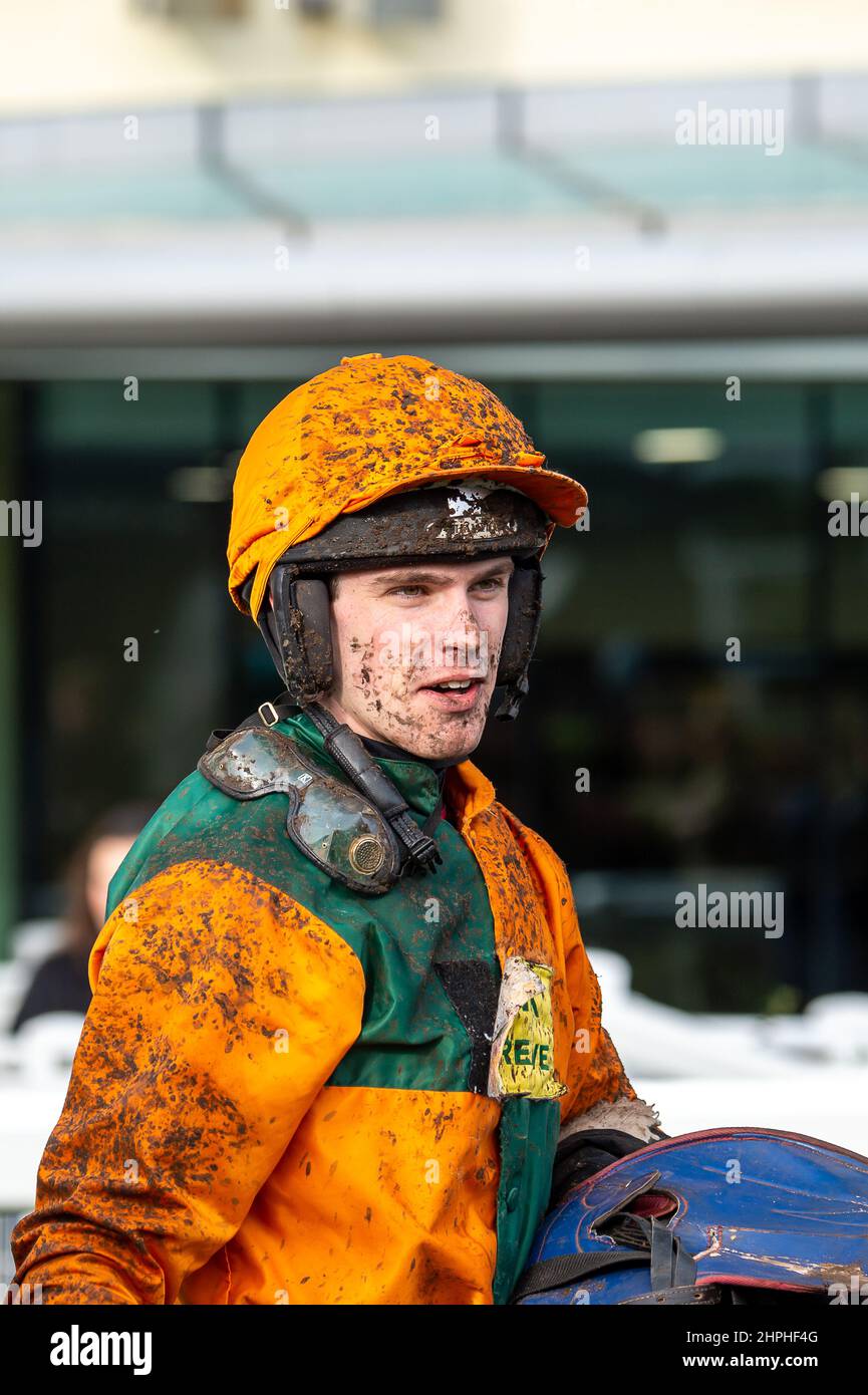 Ascot, Berkshire, UK. 19th February, 2022. Jockey Hugh Nugent winner of ...