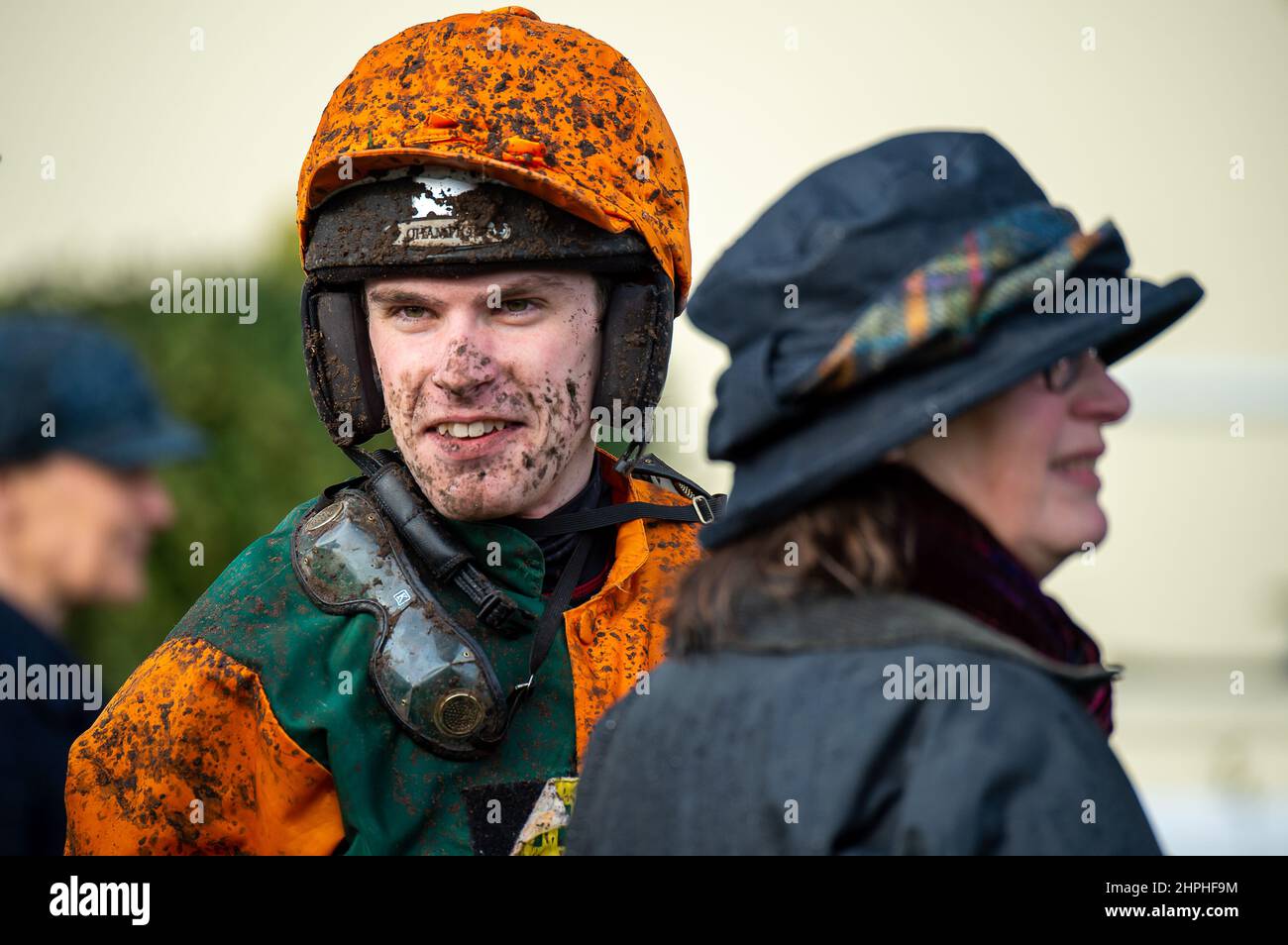 Ascot, Berkshire, UK. 19th February, 2022. Jockey Hugh Nugent winner of ...