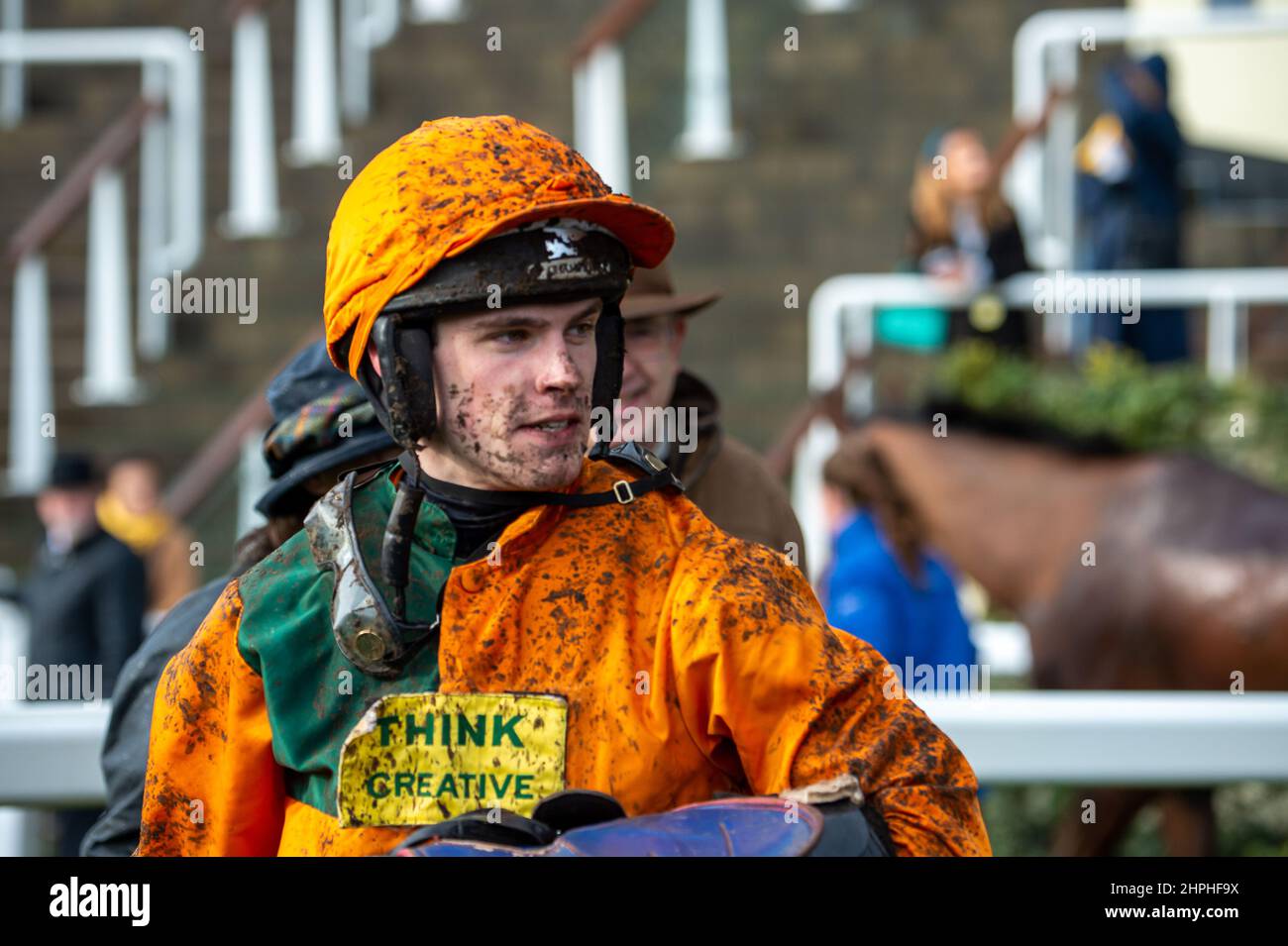 Ascot, Berkshire, UK. 19th February, 2022. Jockey Hugh Nugent winner of ...