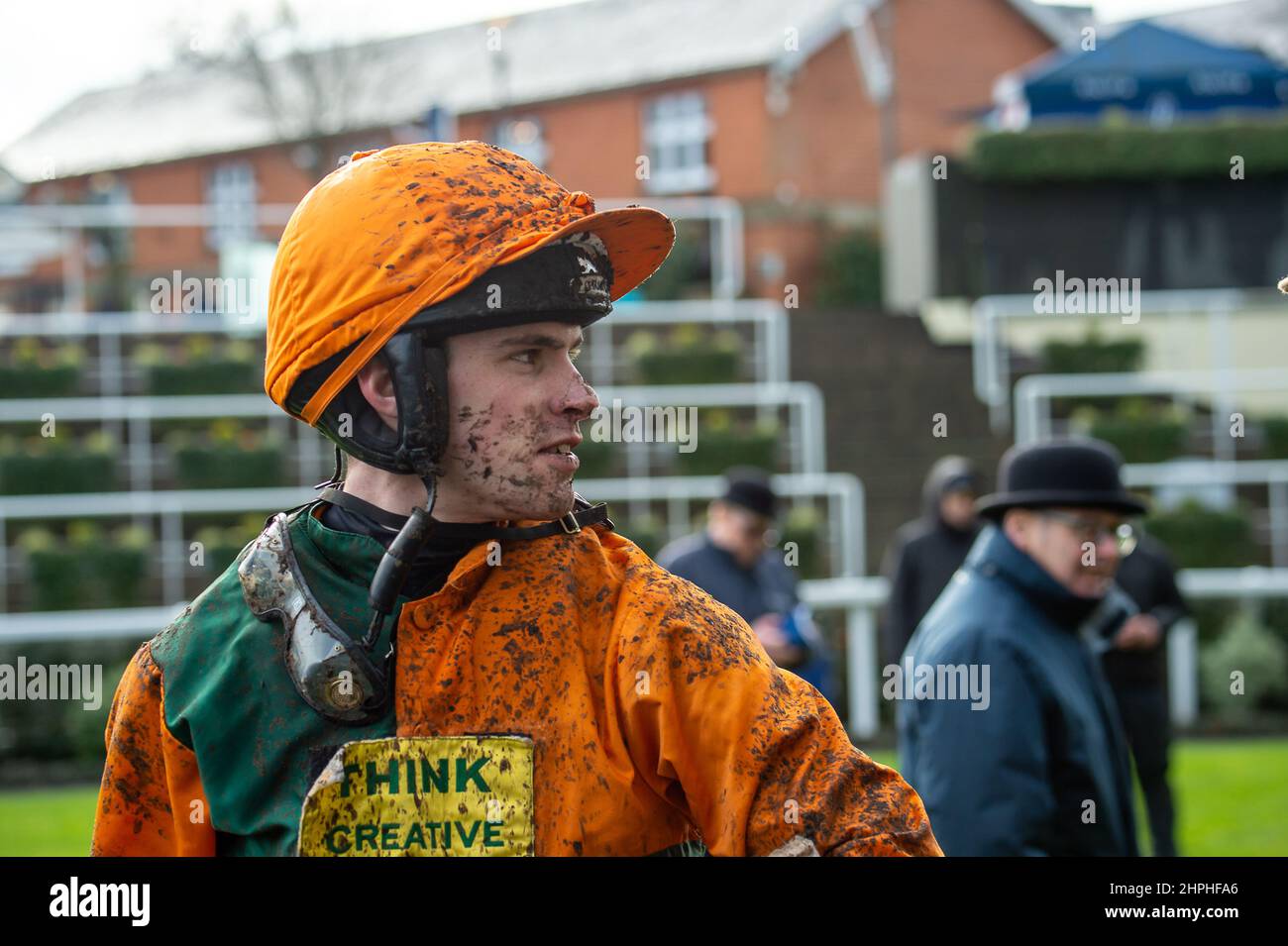 Ascot, Berkshire, UK. 19th February, 2022. Jockey Hugh Nugent winner of ...