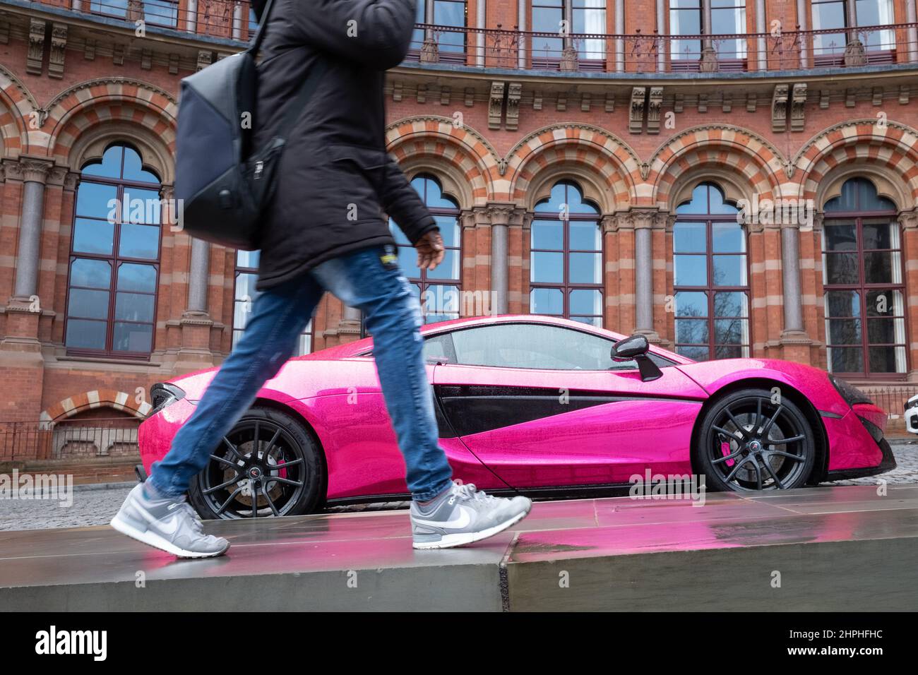 Pink McLaren car parked in London UK Stock Photo - Alamy