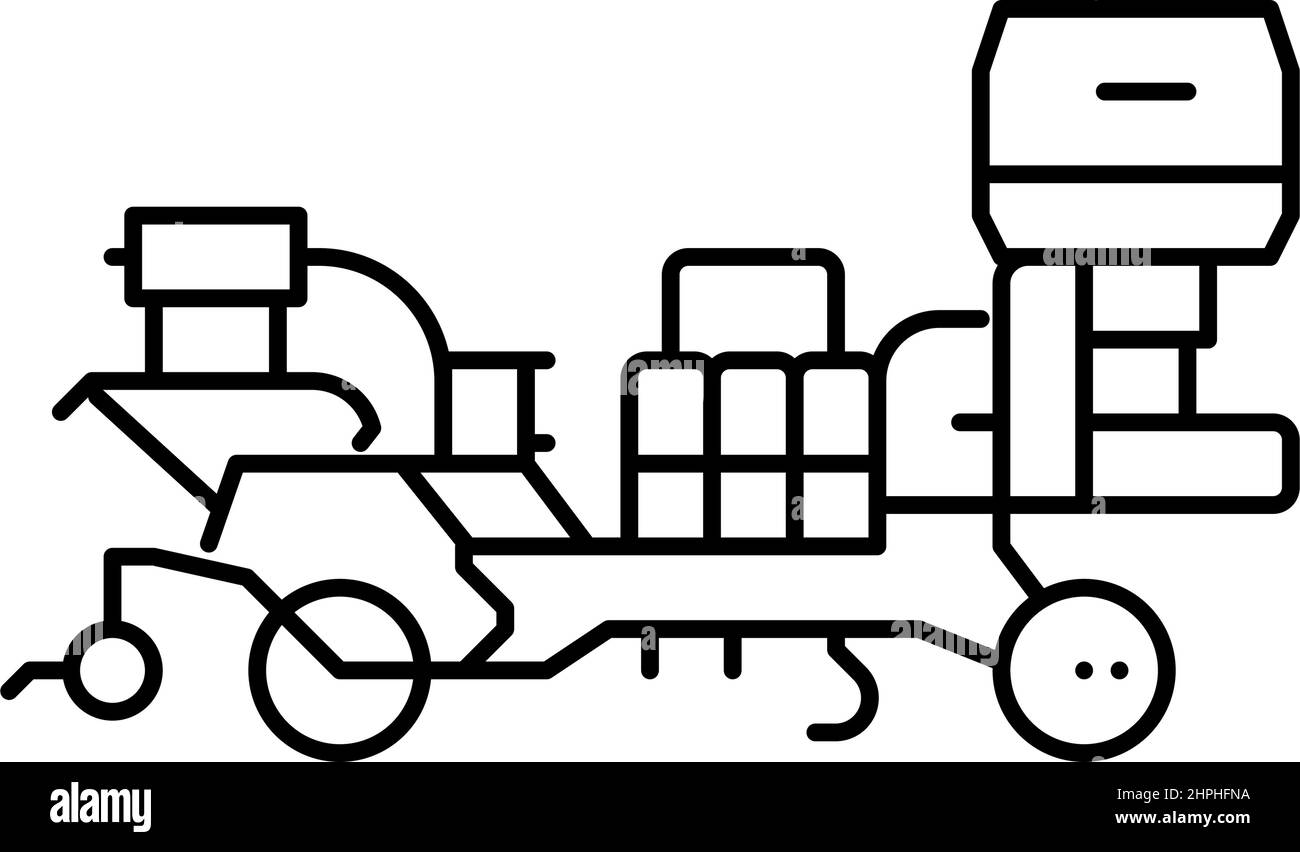 plastic mulch layer farm equipment line icon vector illustration Stock ...