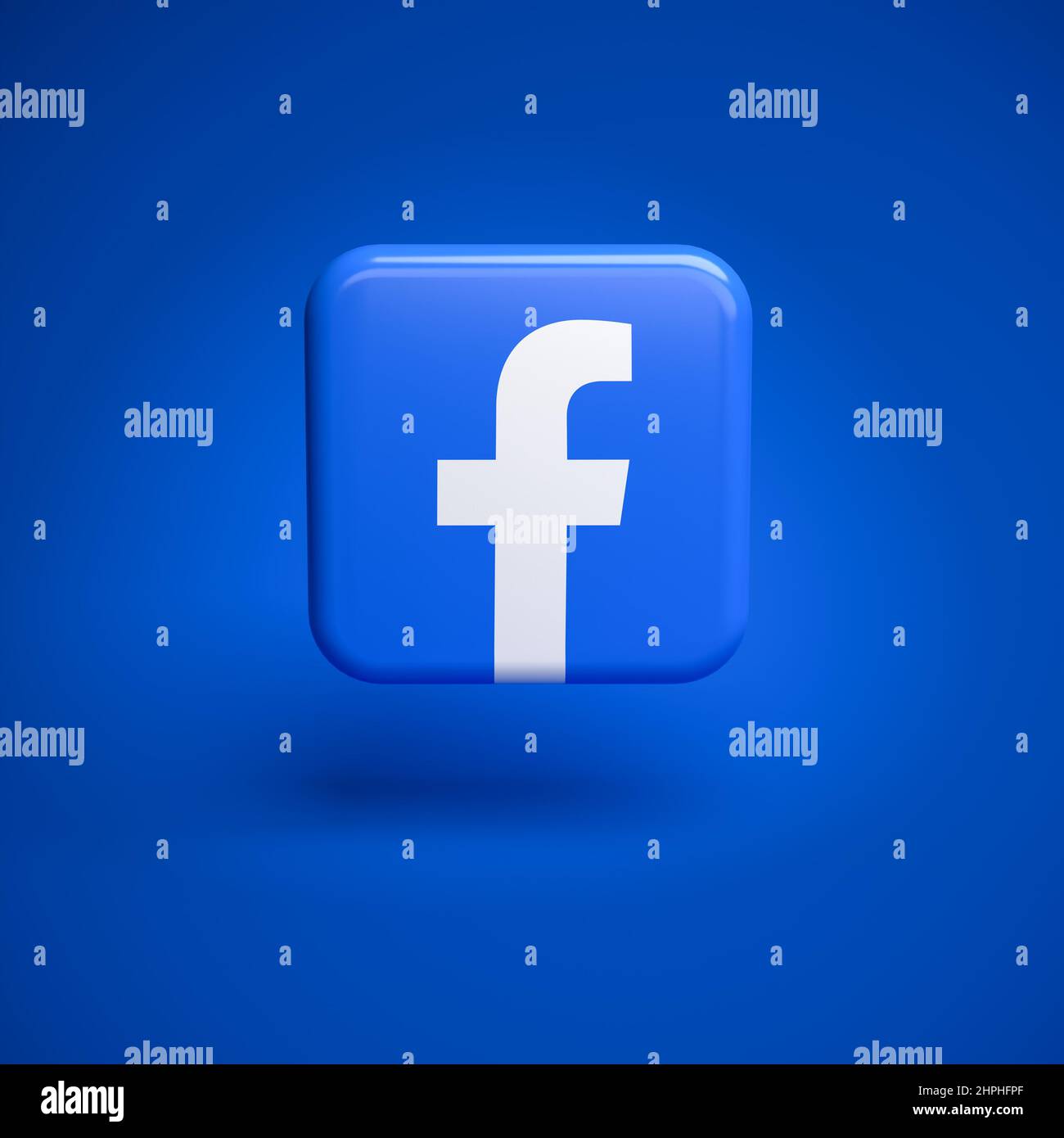 Logo of the social media site and app Facebook on a tile hovering over ...