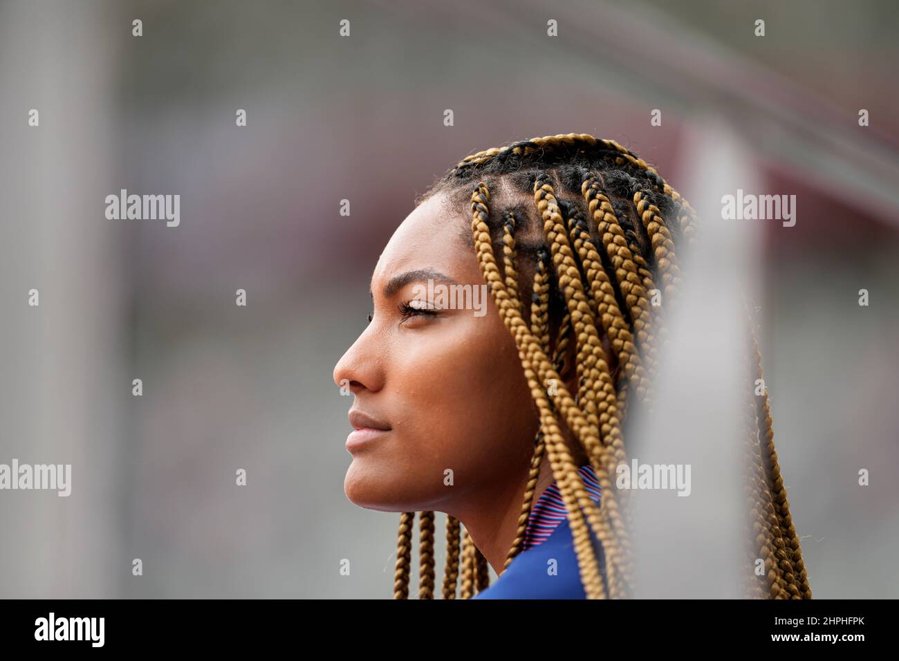 Tara Davis participating in the Tokyo 2020 Olympic Games in the long ...