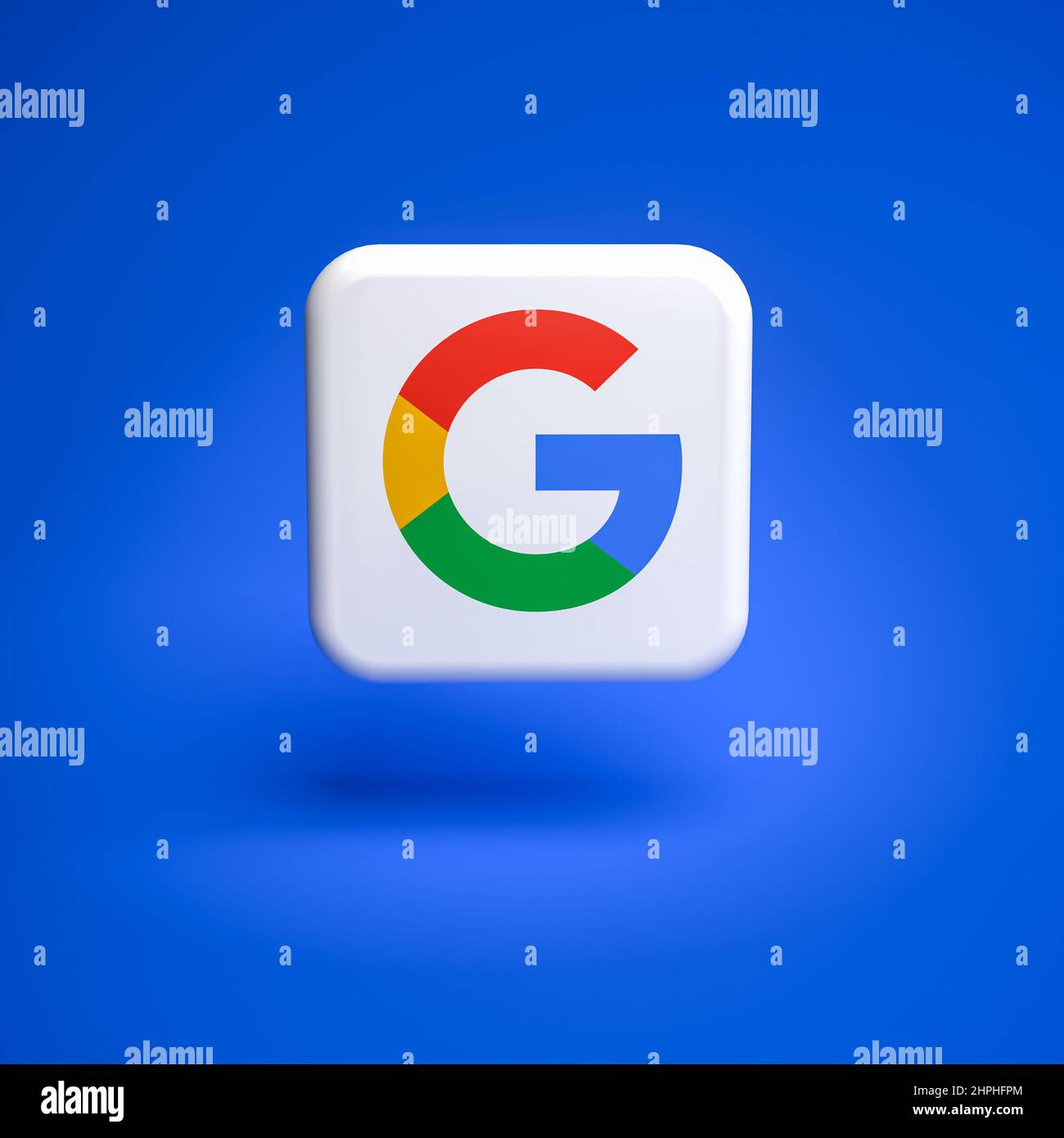 Logo of the company Google / Alphabet on a tile hovering over a ...