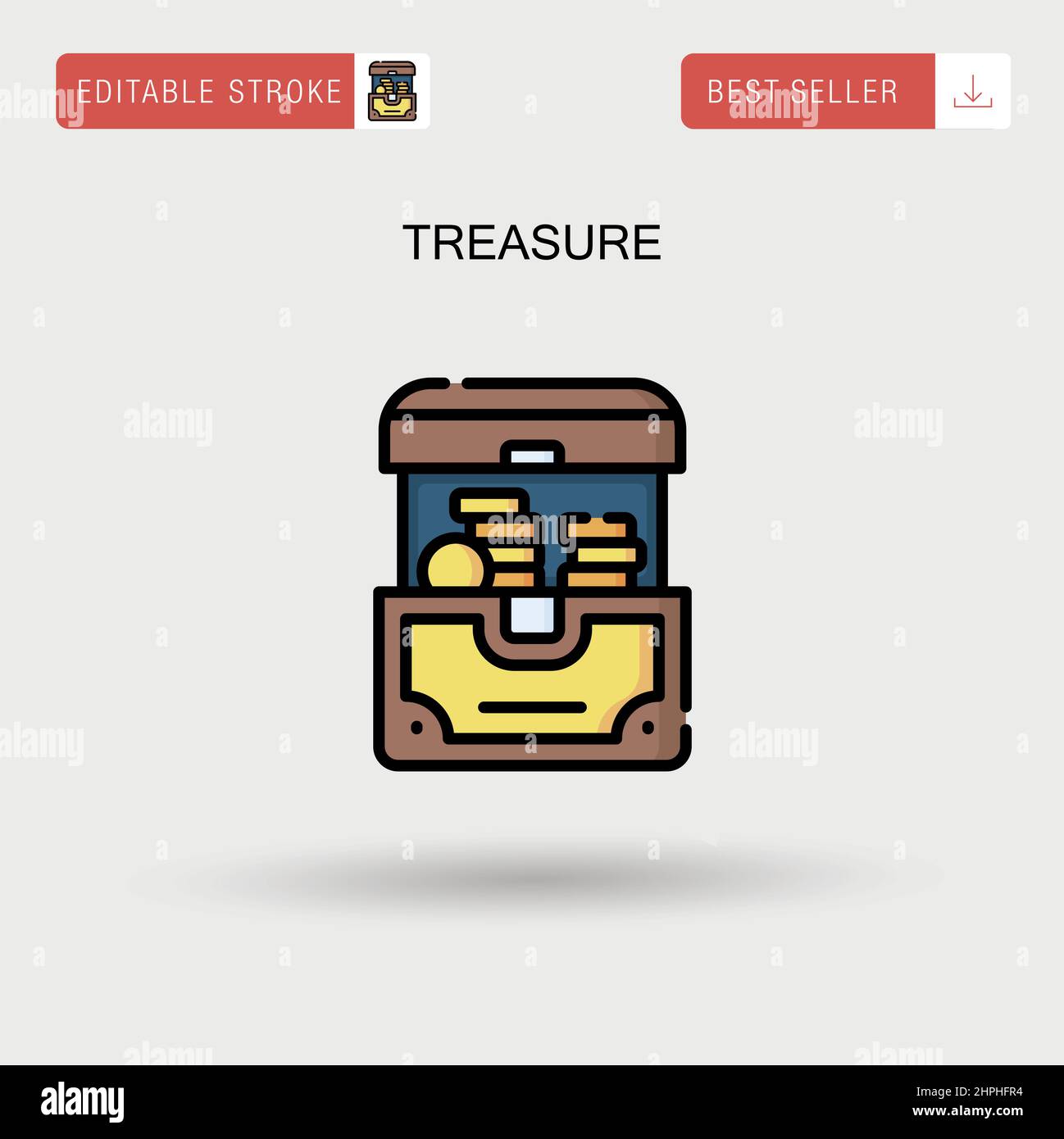 Illustration treasure chest coins Stock Vector Images - Alamy