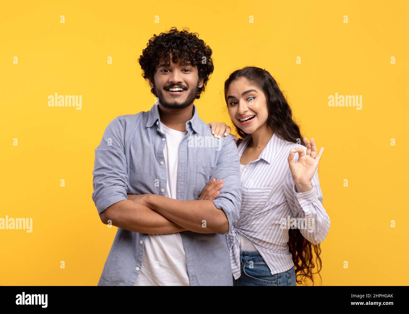 Beautiful indian woman showing okay hi-res stock photography and images ...