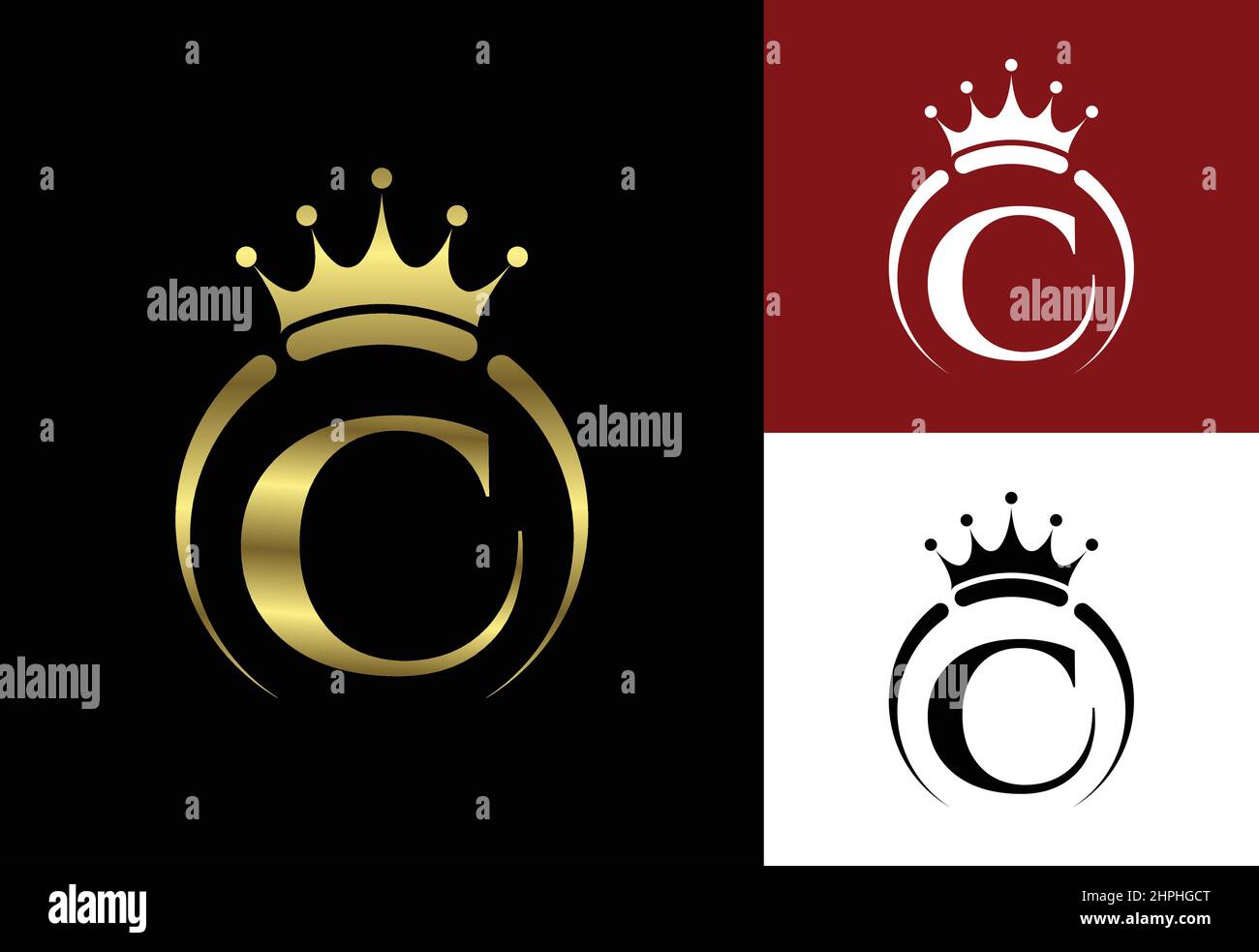 Initial C monogram alphabet with a crown. Royal, King, queen luxury ...