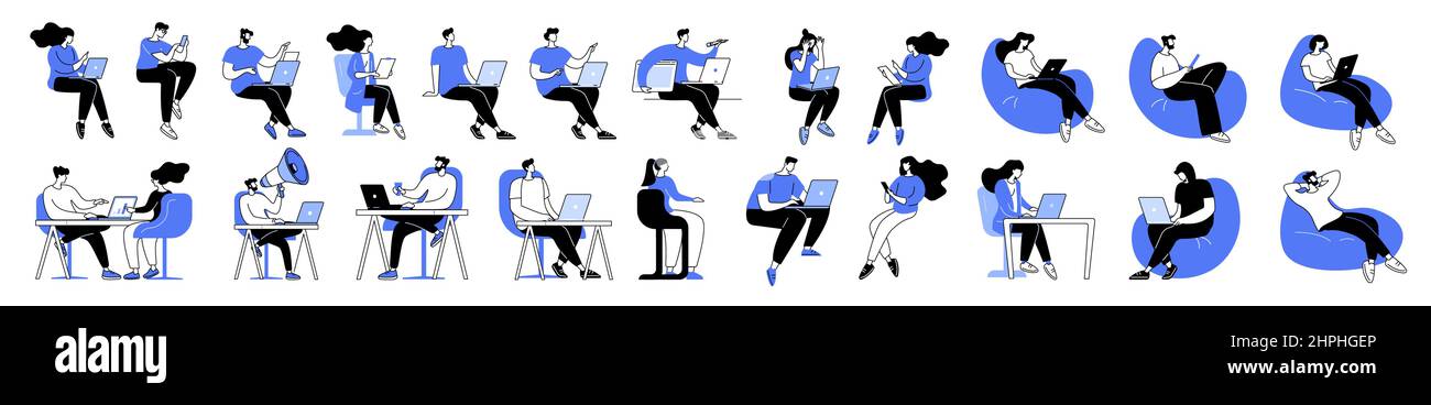 Isolated people at workplace Stock Vector Image & Art - Alamy