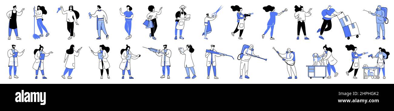 Professional service workers Stock Vector Image & Art - Alamy