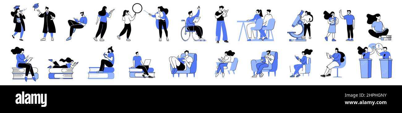 Students in learning process Stock Vector Image & Art - Alamy