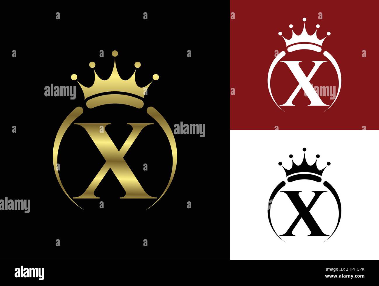 Initial X monogram alphabet with a crown. Royal, King, queen luxury ...