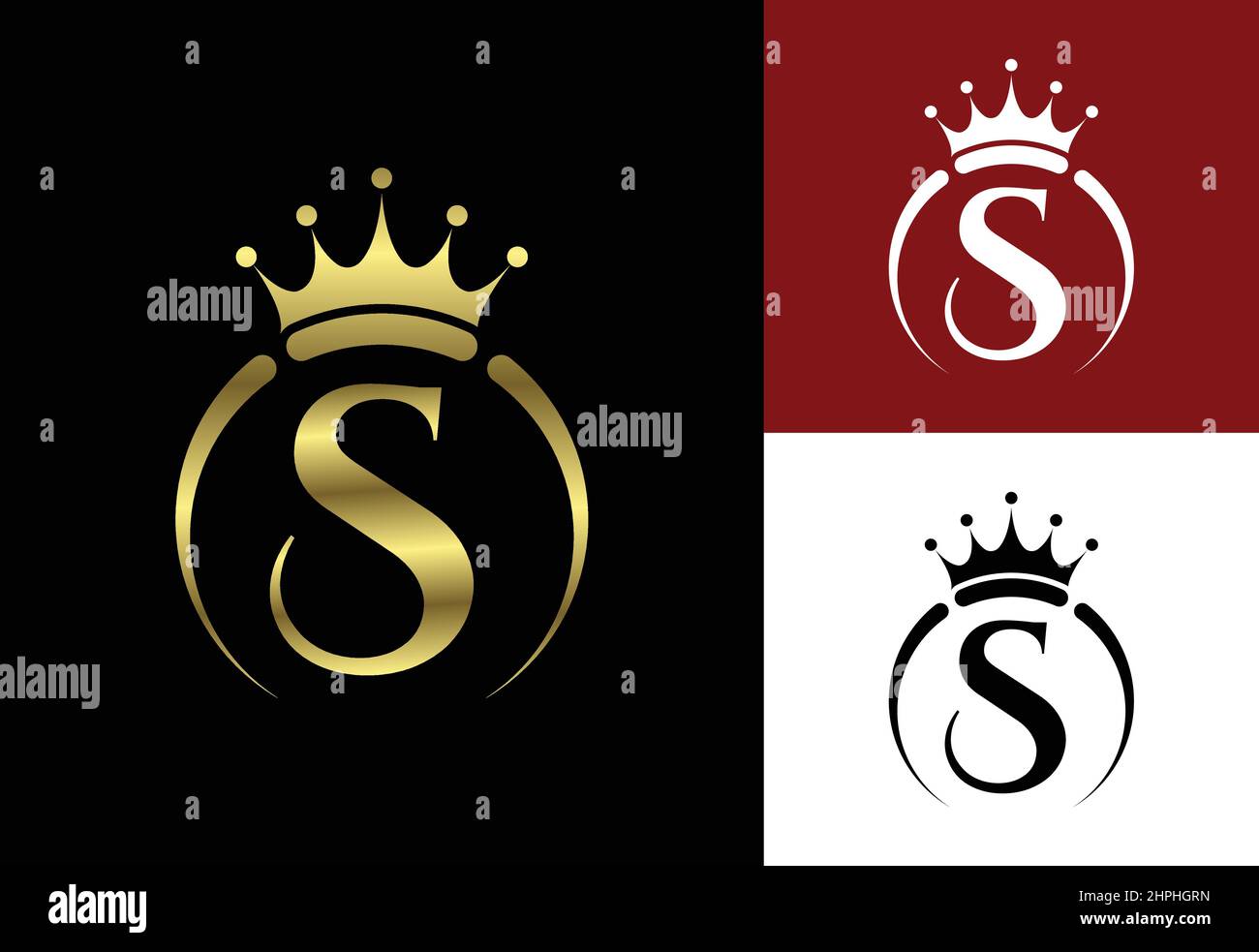 Initial S monogram alphabet with a crown. Royal, King, queen luxury ...