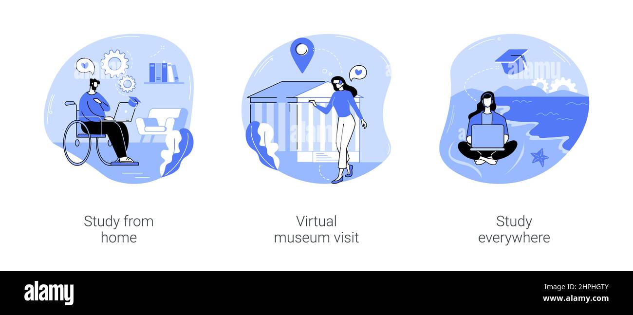 Online education opportunities isolated cartoon vector illustrations ...