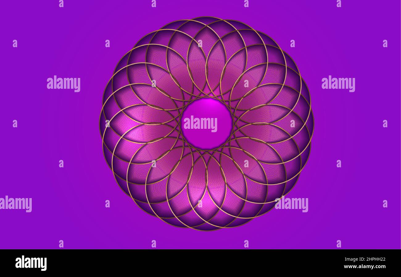 Torus Yantra, Gold flower sacred geometry circles element. Golden Logo ...