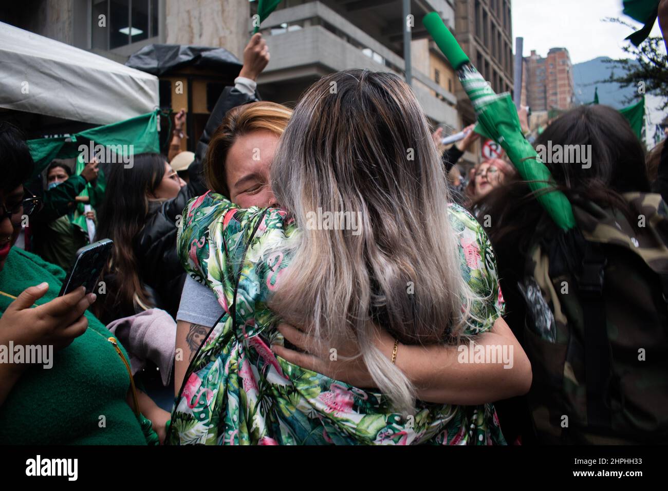 Pro-choice movements celebrate outside in support of the ...