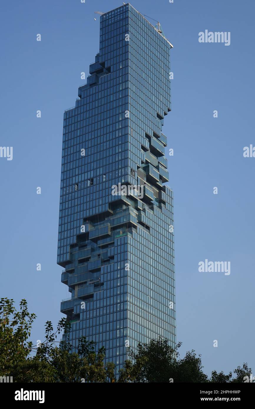 King Power Mahanakhon (MahaNakhon) skyscraper with its characteristical ...