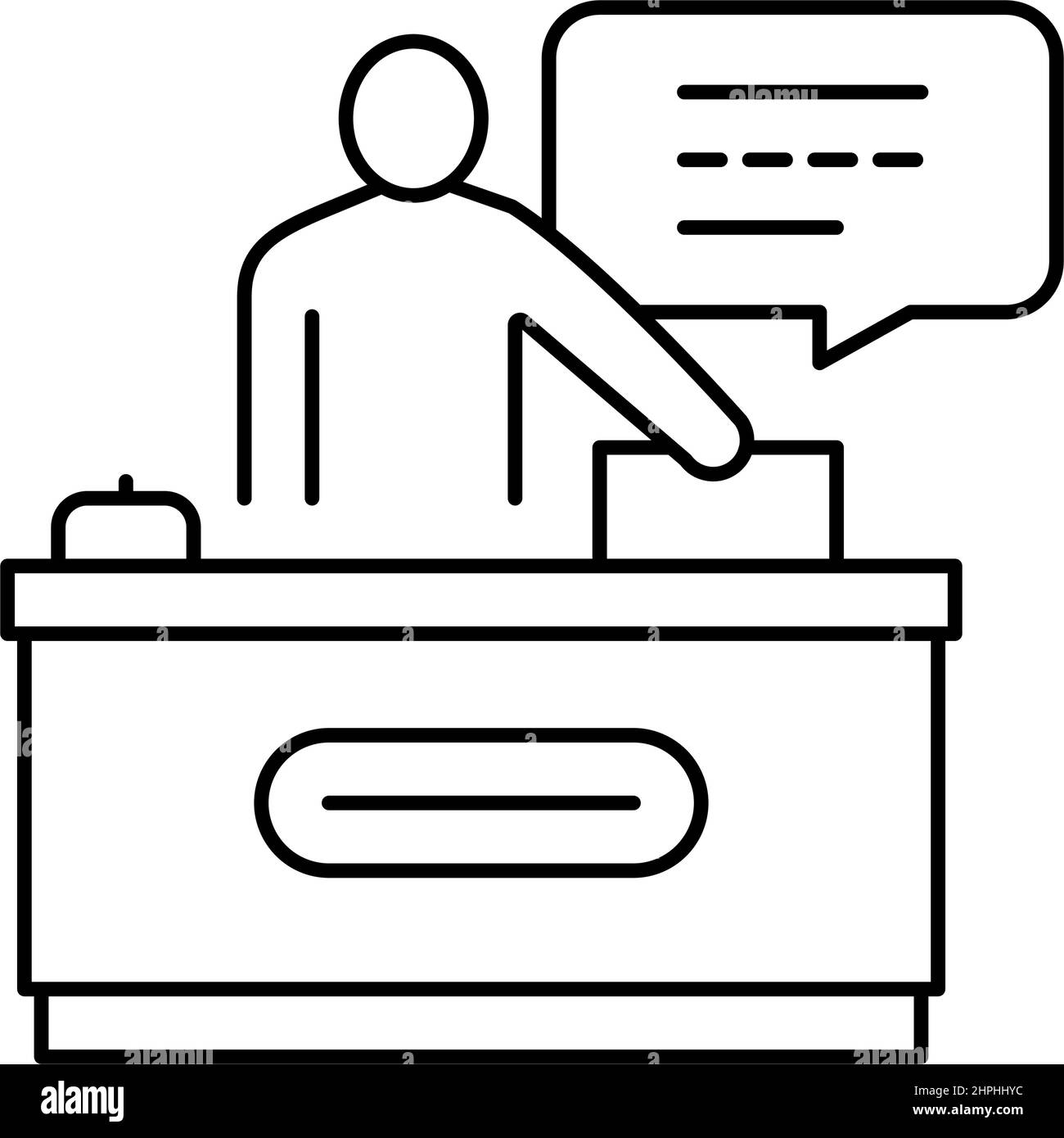 reception motel line icon vector illustration Stock Vector Image & Art ...