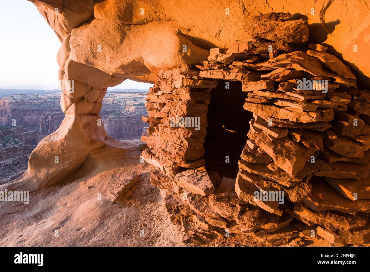 A 1000-year old Ancestral Pueblan granary ruin on Aztec Butte in ...