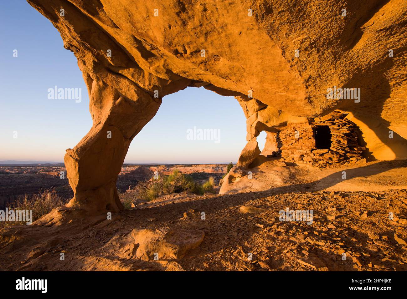 A 1000-year old Ancestral Pueblan granary ruin on Aztec Butte in ...