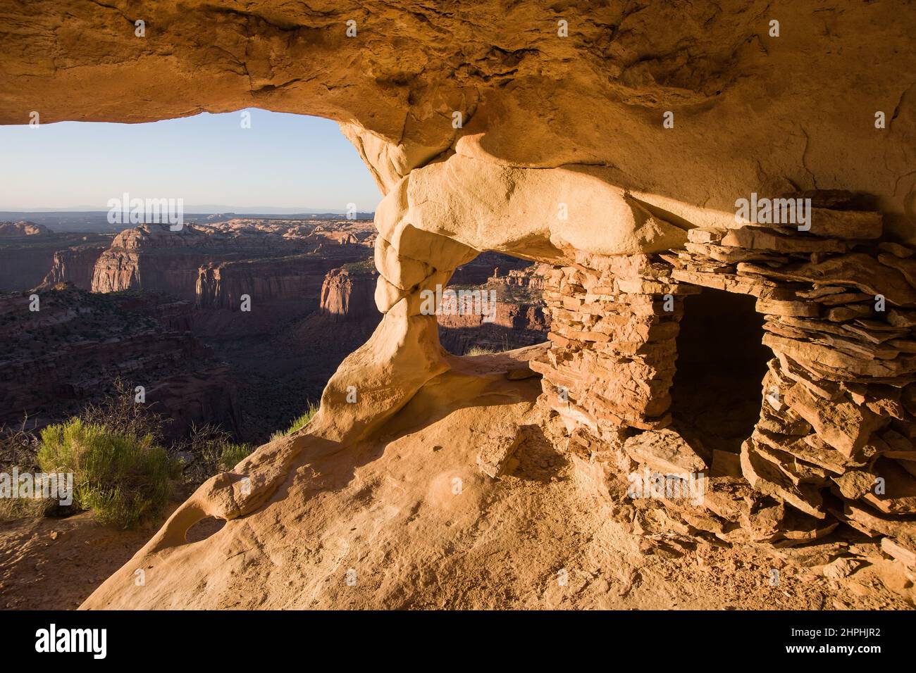 A 1000-year old Ancestral Pueblan granary ruin on Aztec Butte in ...